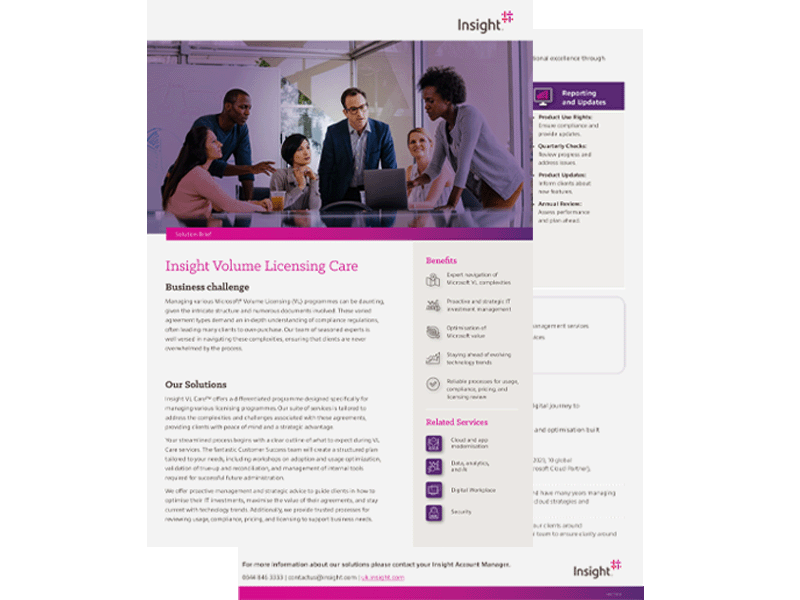 Volume Licensing Care™ for Microsoft | Insight BE